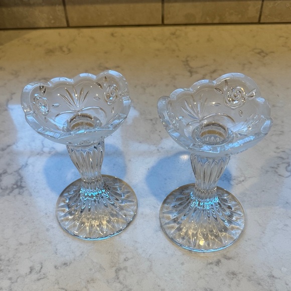 Accents | Oneida Lead Crystal Candlestick Southern Rose Garden Pattern ...